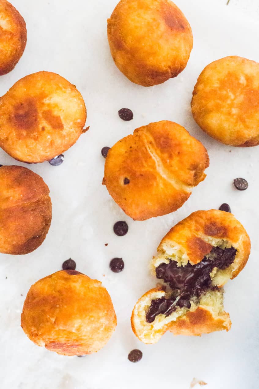 Keto Beignets with Chocolate Filling - The Hungry Elephant