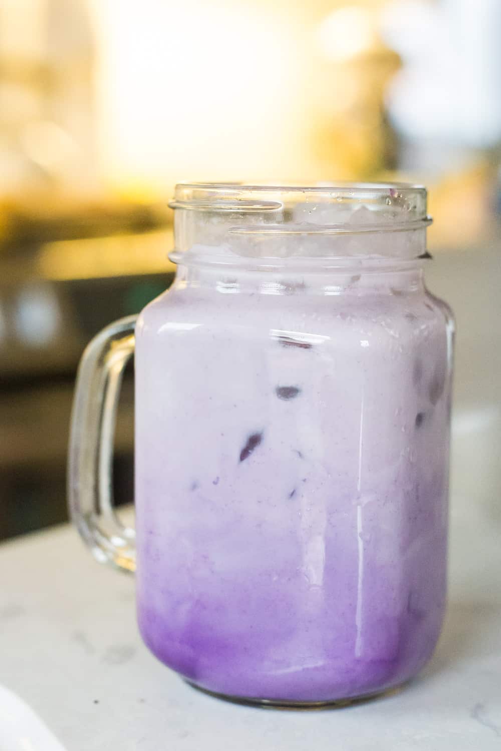 Keto Ube Iced Latte || The Purple Drink - The Hungry Elephant