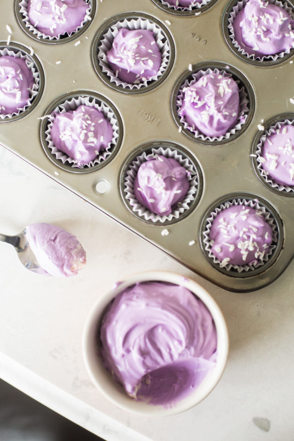 Keto Ube Cheesecake Bites | No Bake - The Hungry Elephant